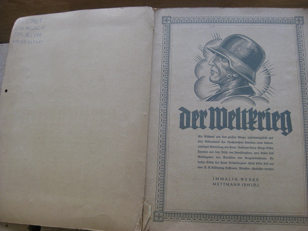Sammelbilderalbum Der Weltkrieg 1914 - 1918 - Josch's Sammlung - Militaria - Sammlung & Verkauf